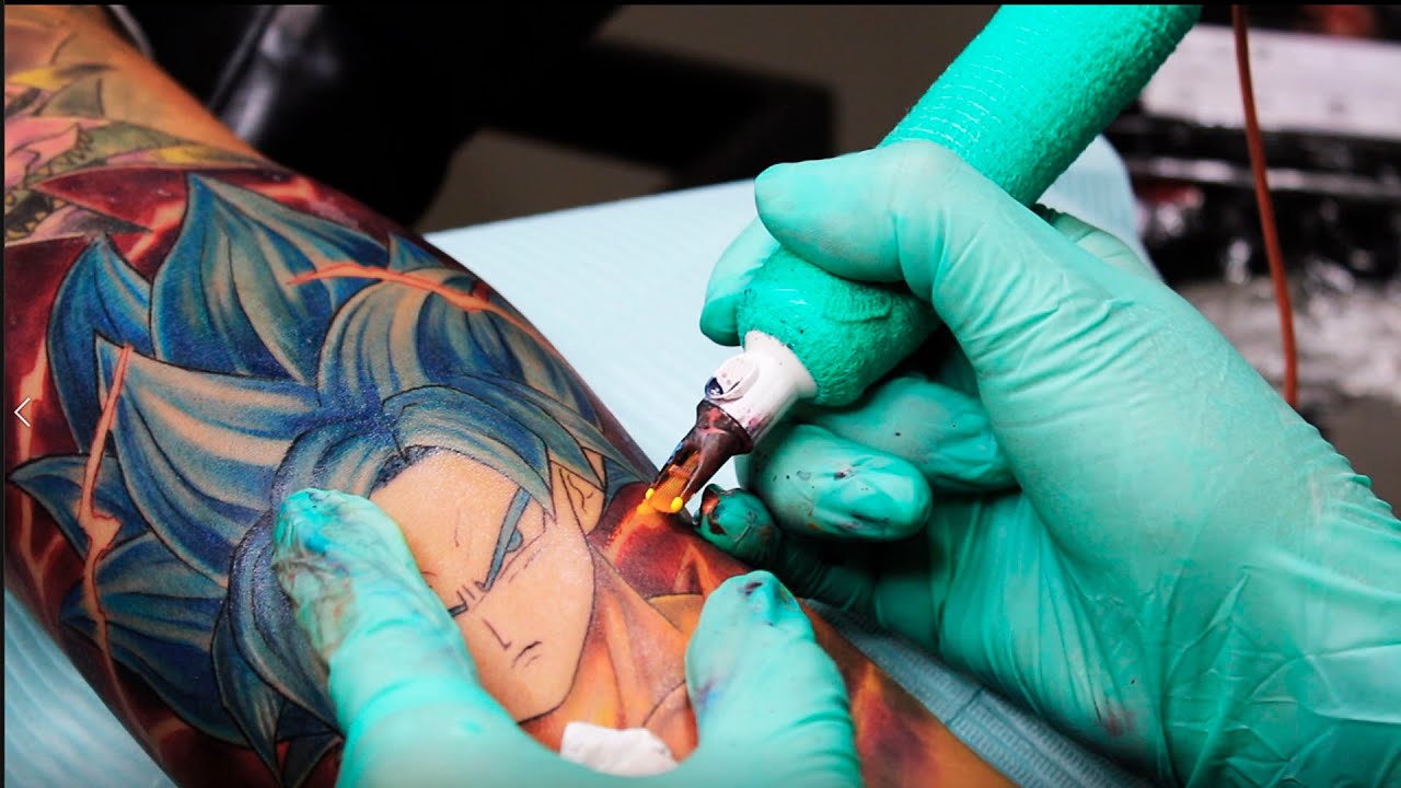 Tattoo Goku Fase Blue Time Lapse Process Youtube