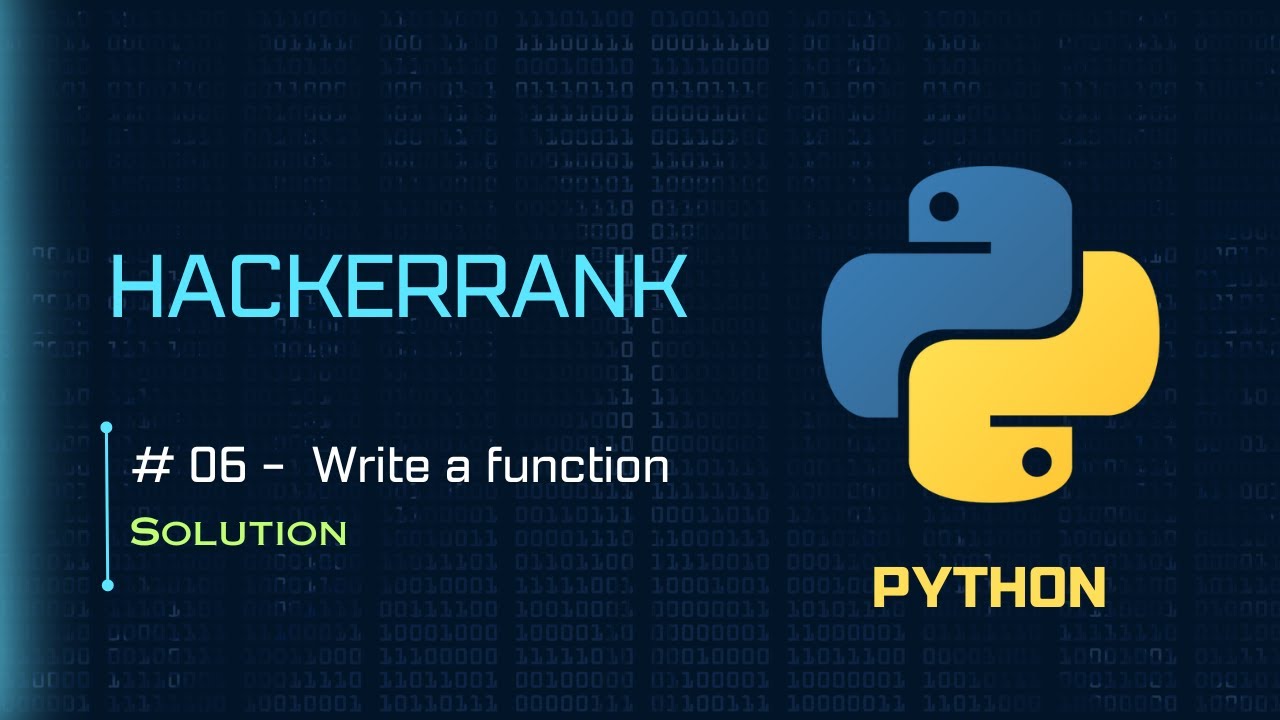 06 Write A Function Hackerrank Python Solutions Codescoot Youtube