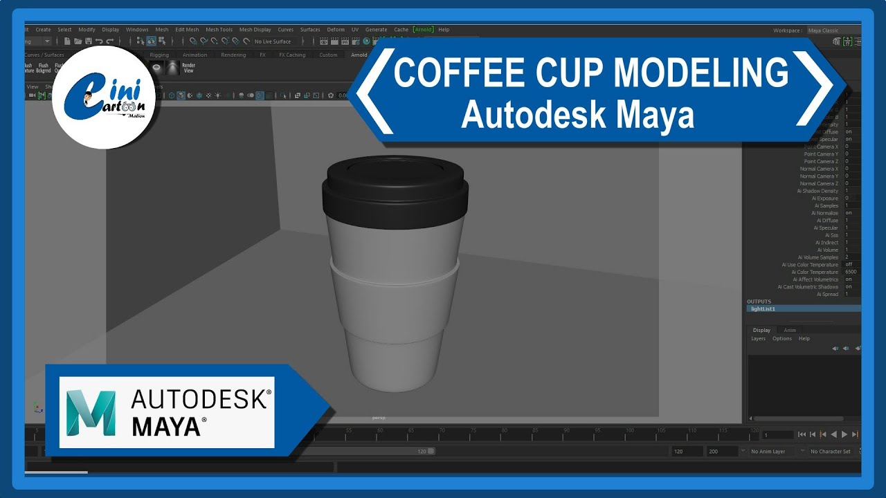 Coffee Cup Modeling In Autodesk Maya Tamil Youtube