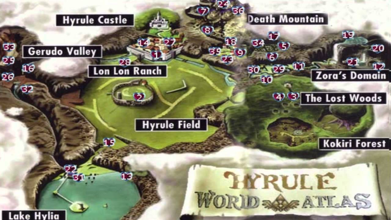 The Legend Of Zelda Ocarina Of Time Heart Pieces Interactive Menu