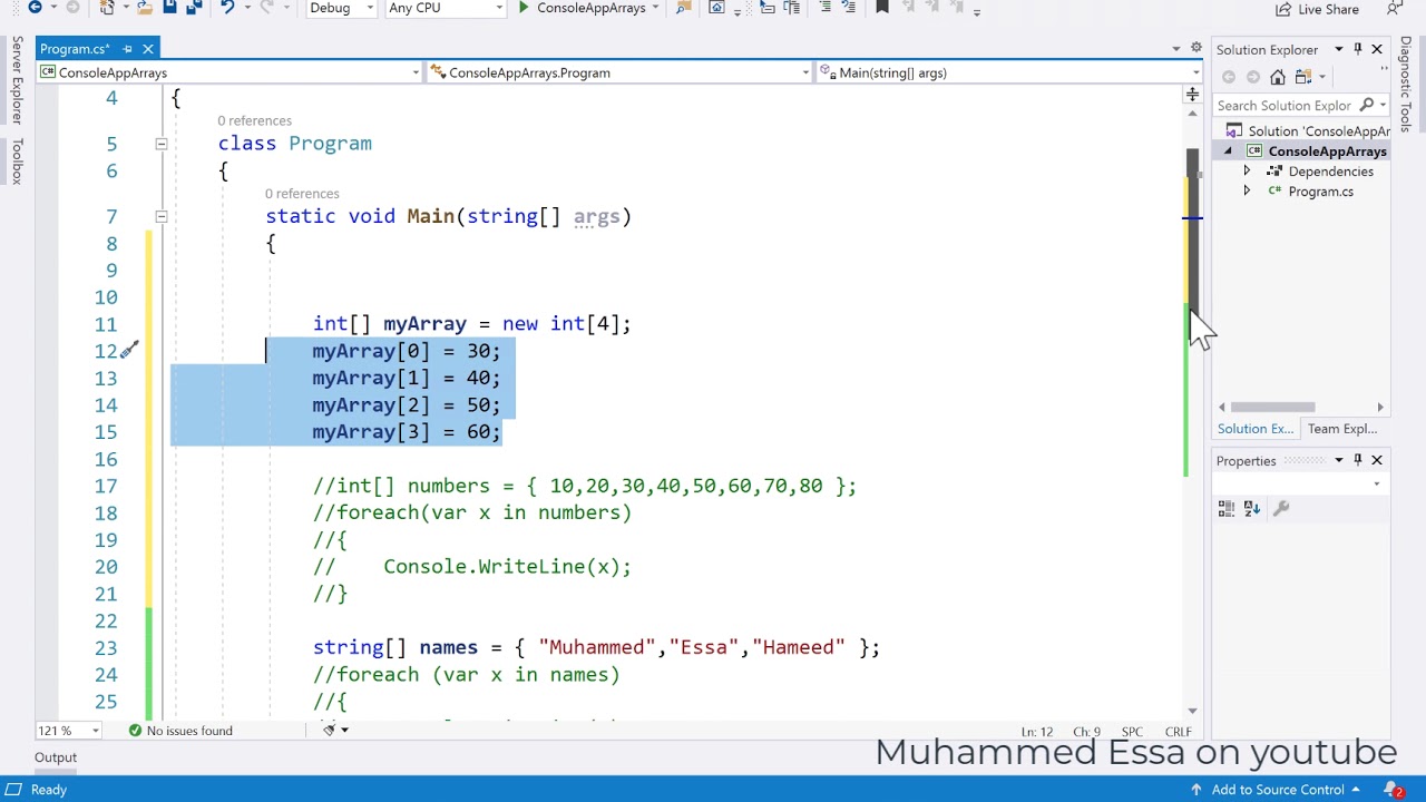 34 C C Sharp Arrays Loops Youtube