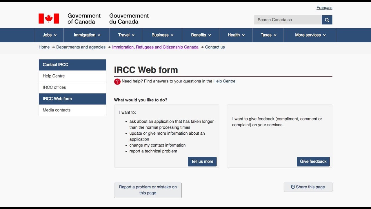 Ircc Webform Cic Webform Youtube