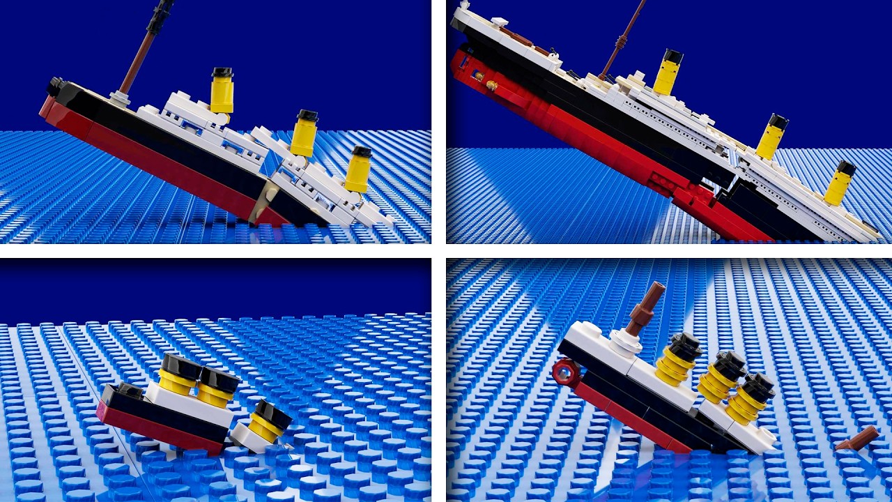 Lego Titanic Sinking In Different Scales Youtube