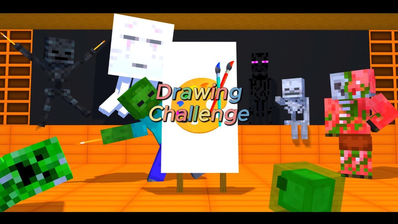 The Compilation Of Drawing Challenge Minecraft Animation Youtube