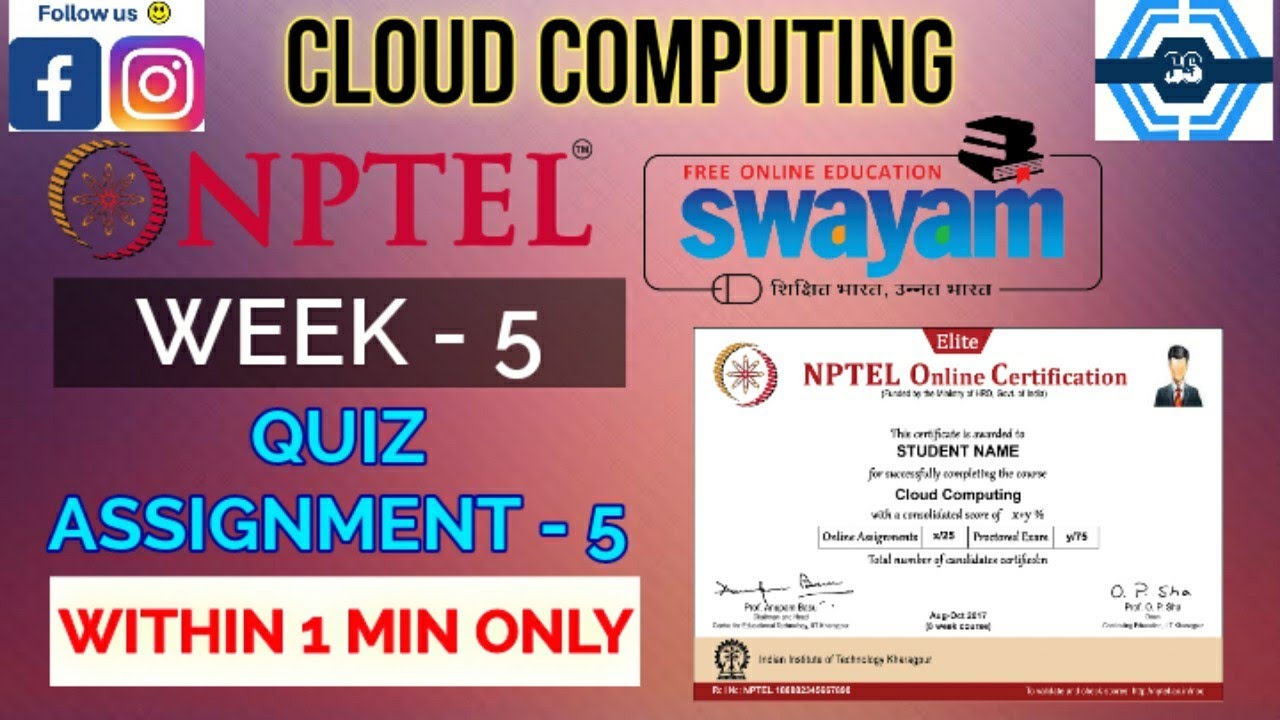 Cloud Computing Nptel Week 5 Quiz Assignment Solution Youtube