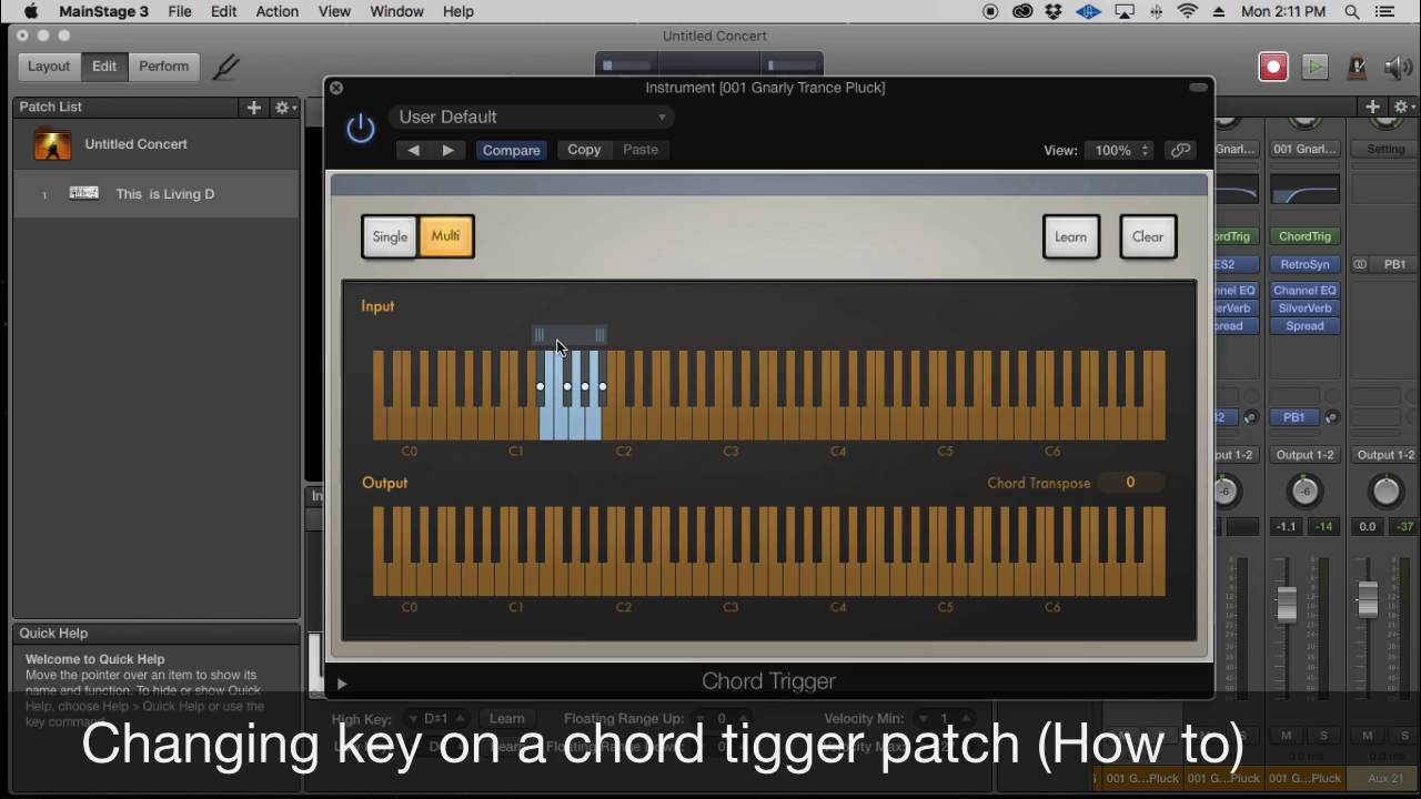 Transposing A Patch In Mainstage Youtube