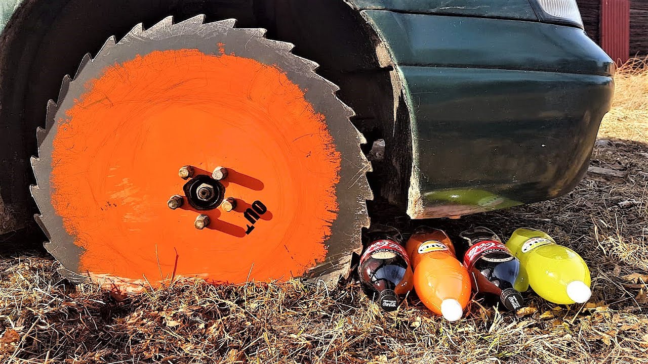 Saw Blade Car Wheels Destroy Everything Youtube