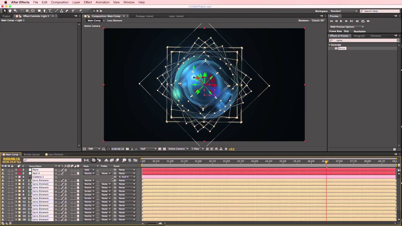 After Effects Camera Lens Animation Tutorial Youtube