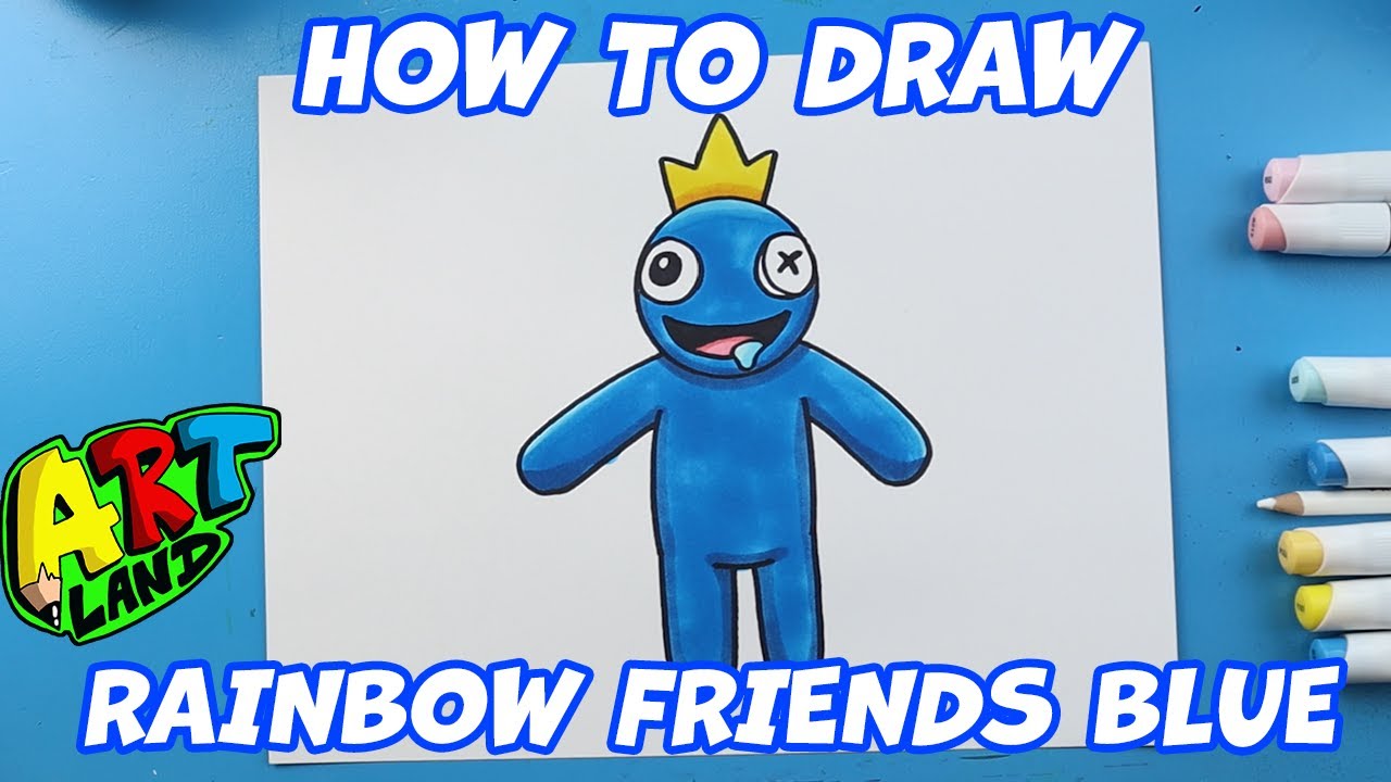 How To Draw Blue From Rainbow Friends Youtube