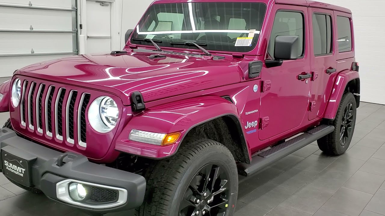 2021 Jeep Wrangler Sahara 4xe Tuscadero Pearlcoat Furious Fuchsia Pink