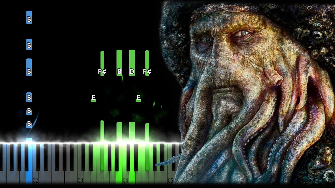 Davy Jones Theme From Pirates Of The Caribbean Piano Tutorial Youtube