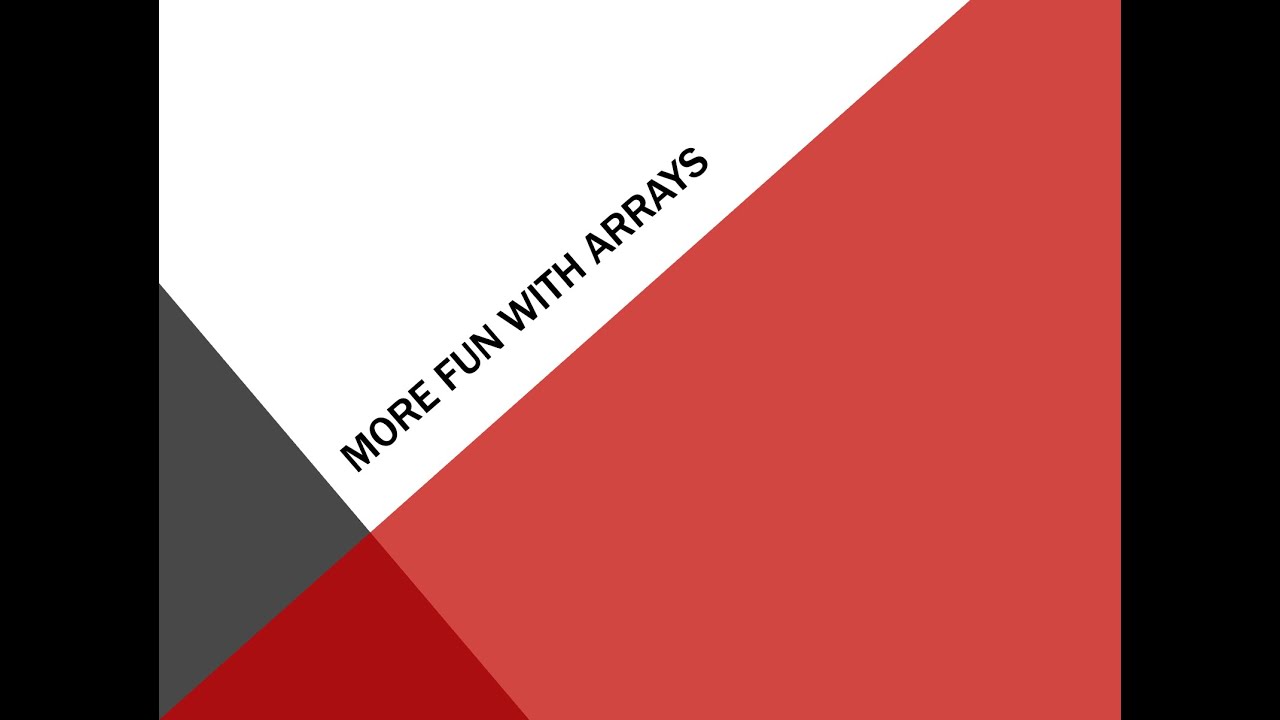 Arrays Iii Youtube