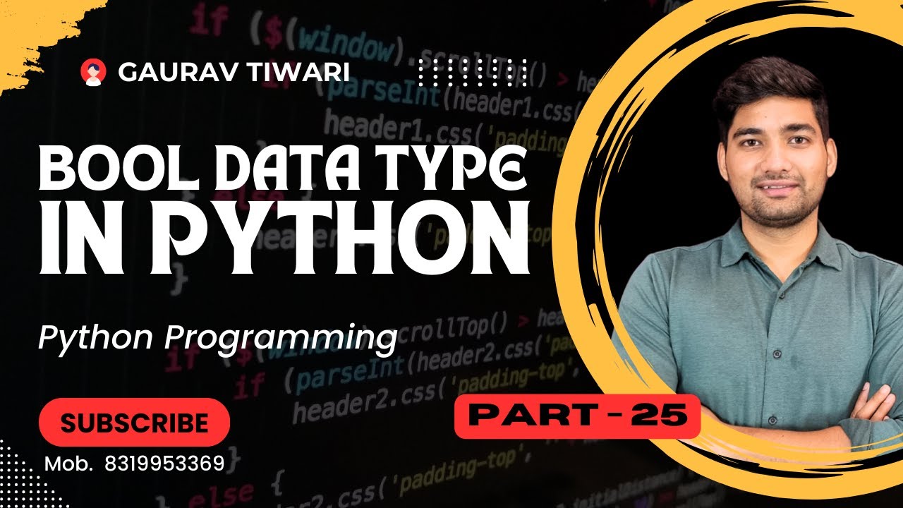 Bool Data Type In Python Youtube