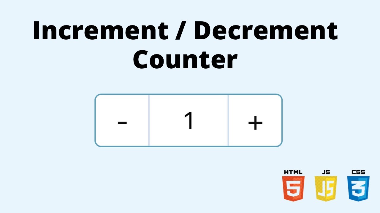 Create Simple Increment Decrement Counter Using Html Css