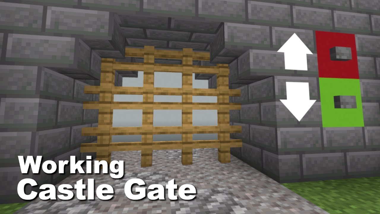 Minecraft How To Make A Working Castle Gate Easy Youtube