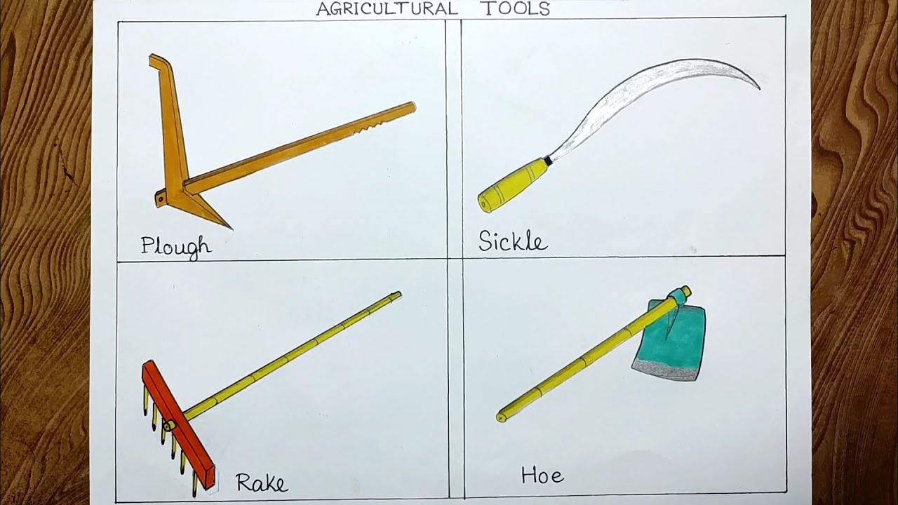 Agricultural Tools Drawing Easy Steps How To Draw Farmer S 58 Off