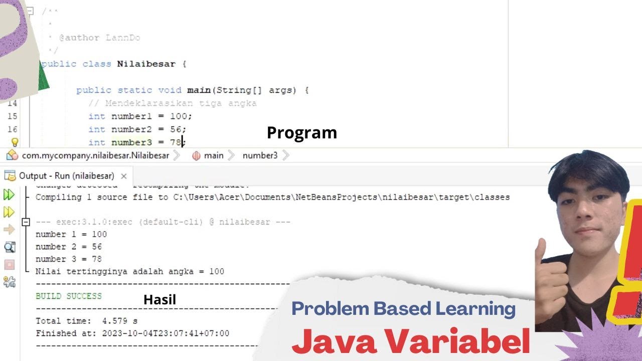 Problem Base Learning Bahasa Java Variabel Neatbeans Youtube