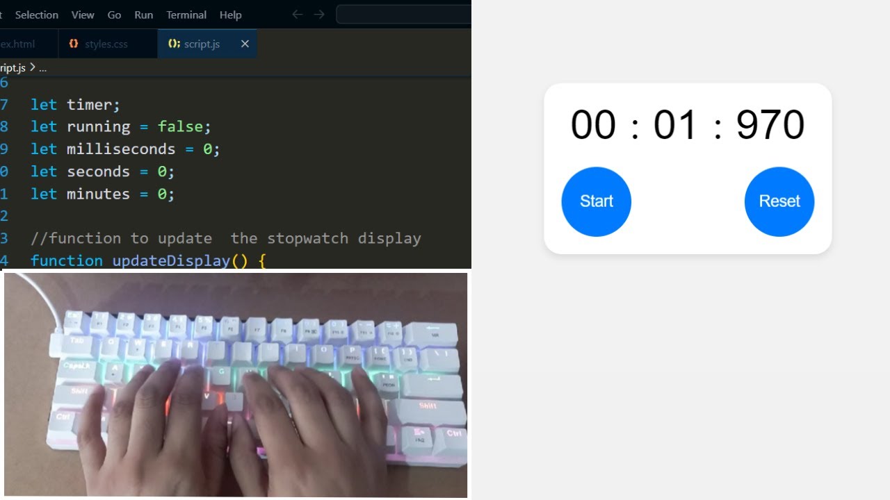 Asmr Programming Javascript Stopwatch No Talking Youtube