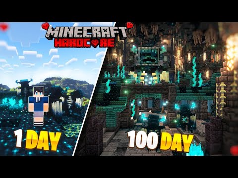 I Survived 100 Days In Minecraft Deep Dark Biome 100 Days Youtube