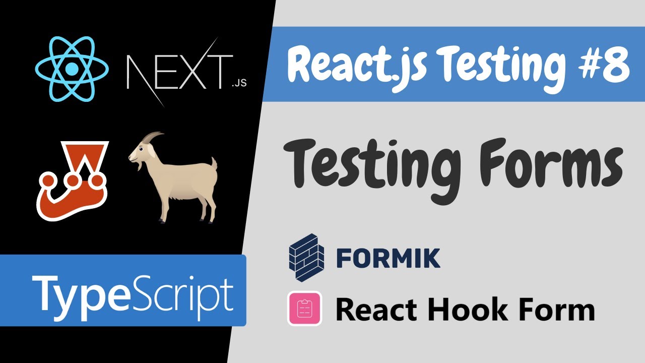 Testing React Forms React Testing Library React Js Testing Tutorial