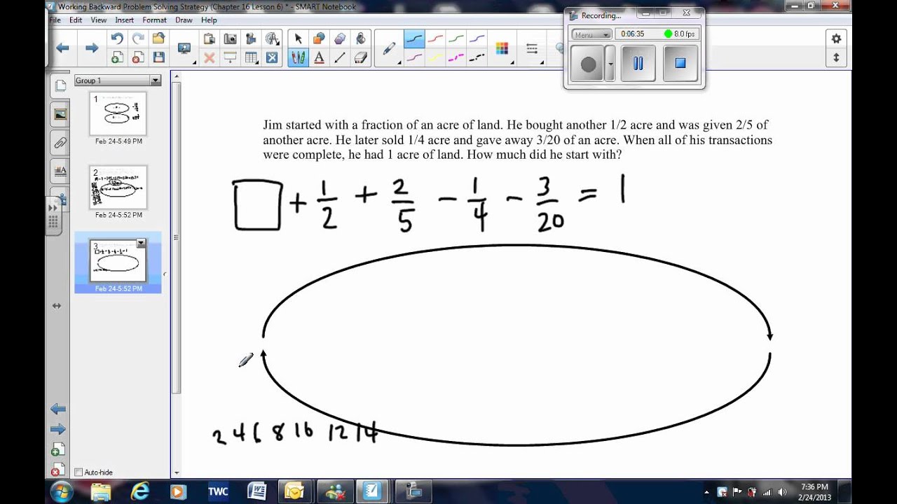 Working Backward Problem Solving Strategychapter 16 Lesson 6 Youtube