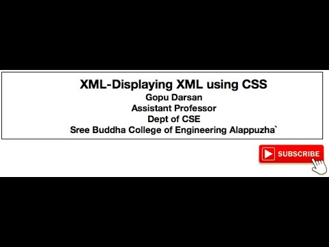 Cs368 Display Xml Using Css Youtube