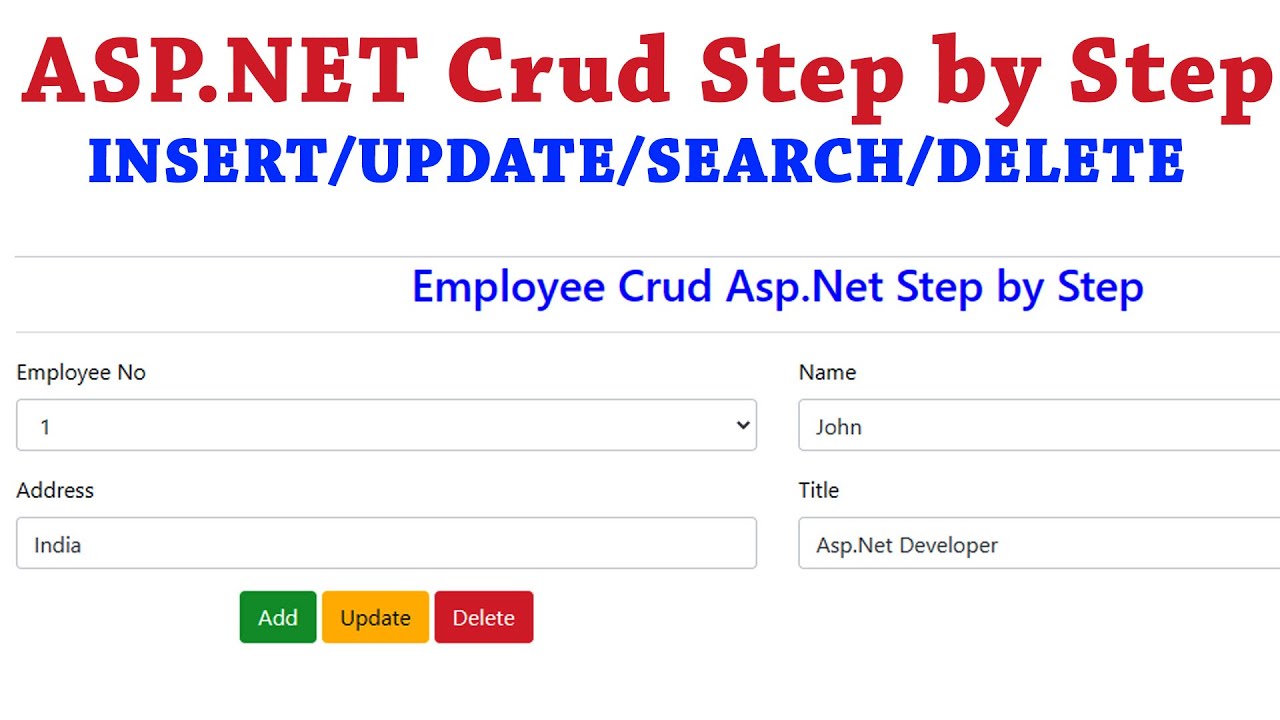 Step By Step Tutorial On Asp Net Crud Crud Operation In Asp Net Core