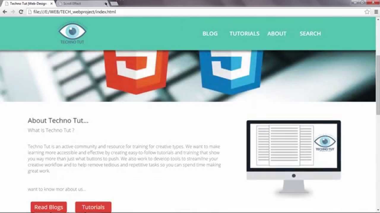 Scroll Effect Using Javascript Youtube