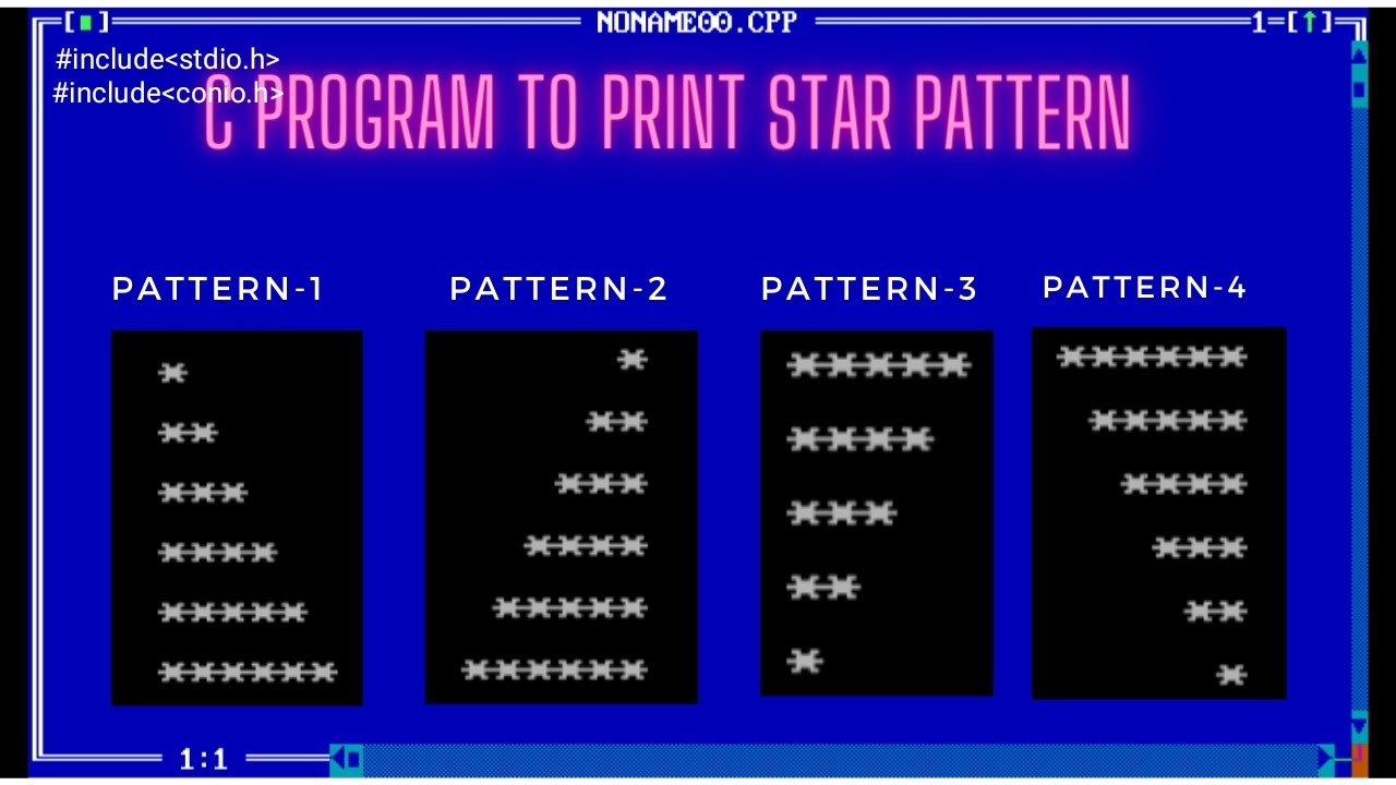 C Programming For Printing Star тнр Pattern Star Pattern 1 Coding