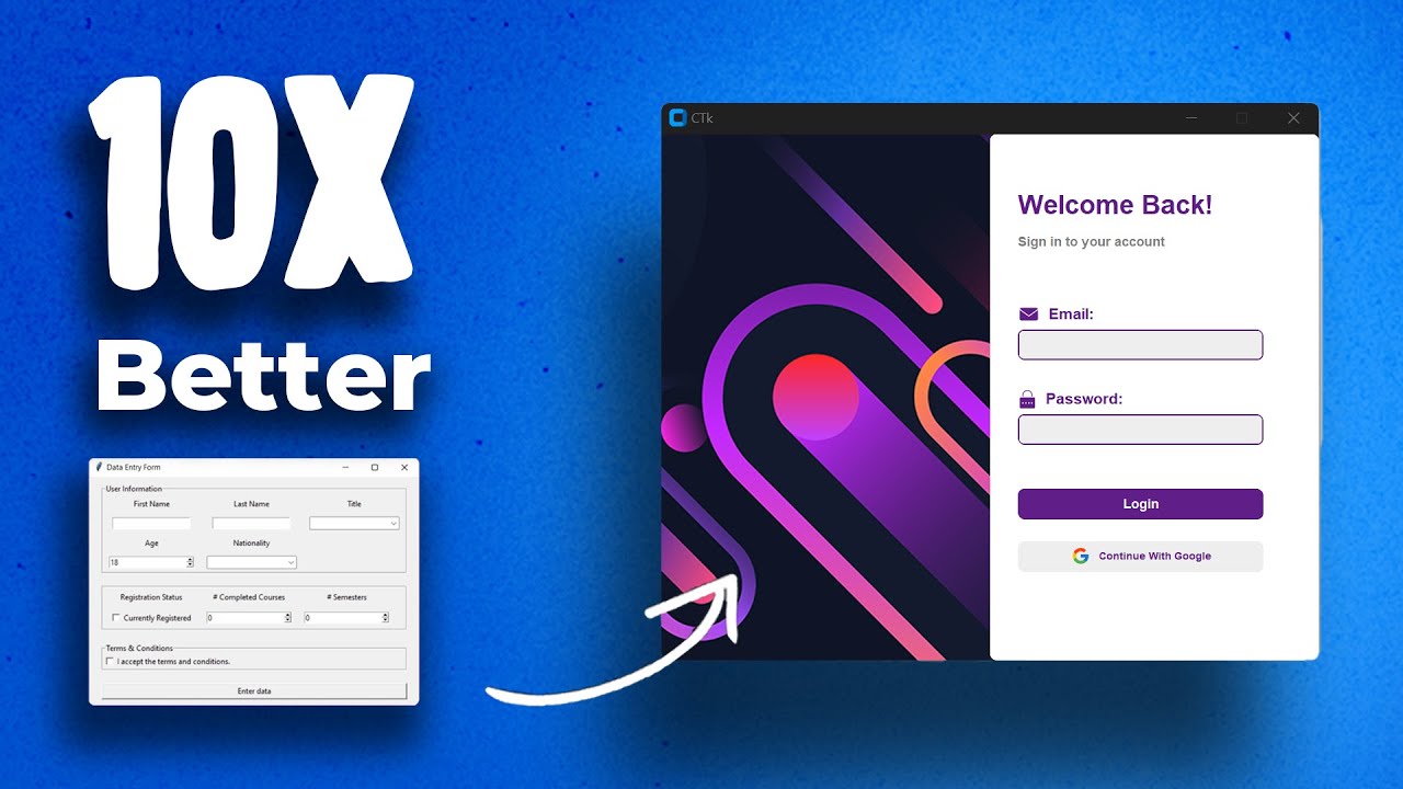 Make Tkinter Look 10x Better In 5 Minutes Customtkinter Youtube