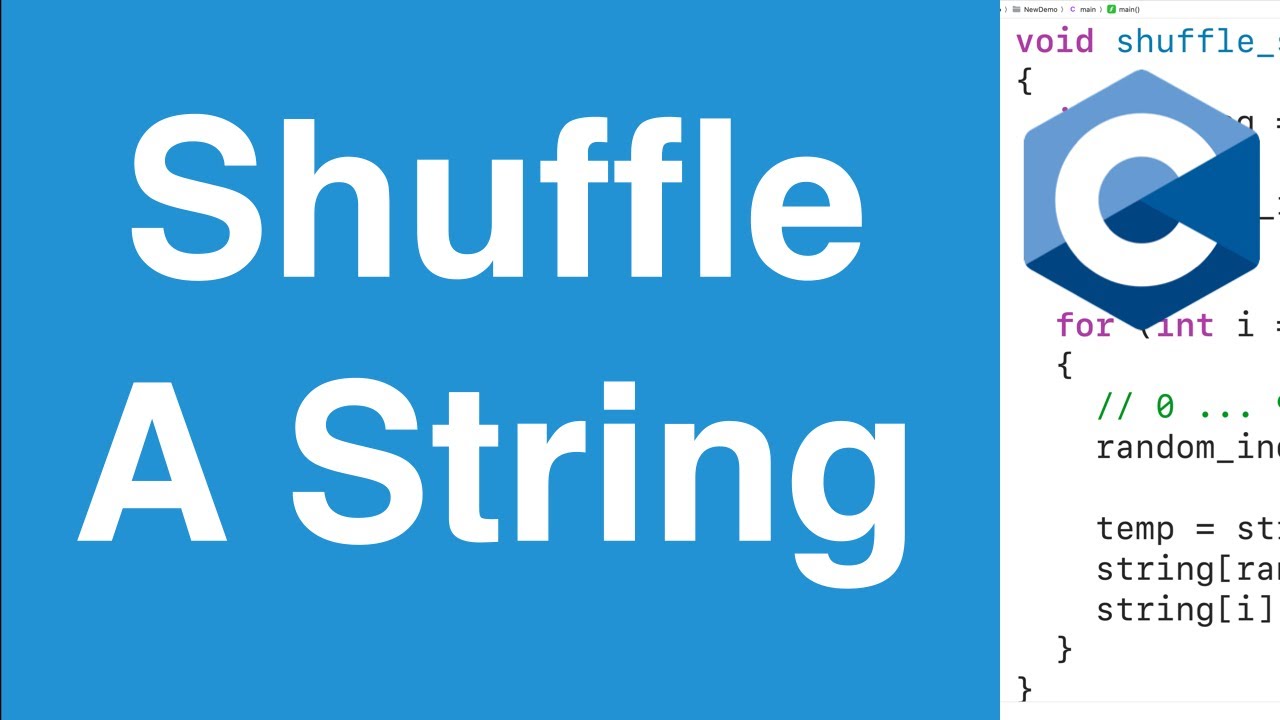 Shuffle A String C Programming Example Youtube
