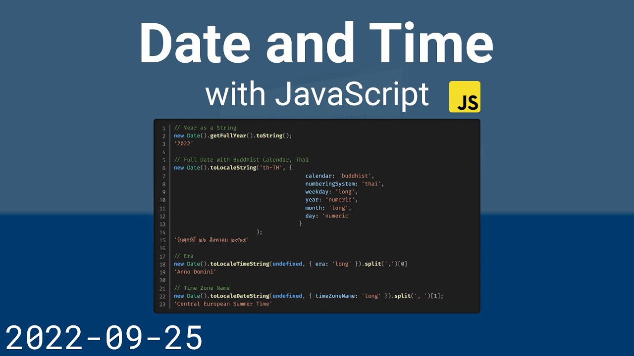 Date And Time With Javascript Youtube