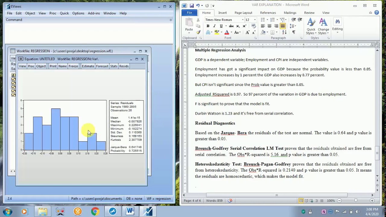 How To Do Multiple Regression Eviews Youtube