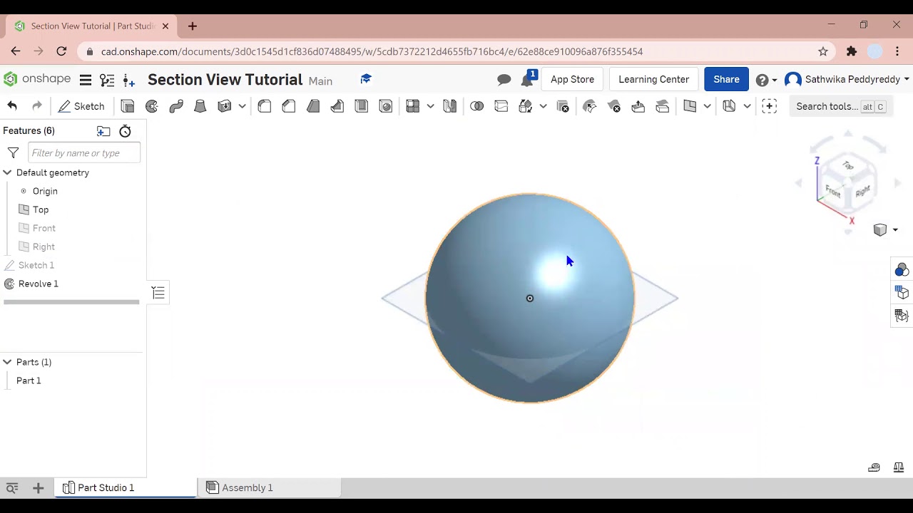 Onshape Section View Tutorial Youtube