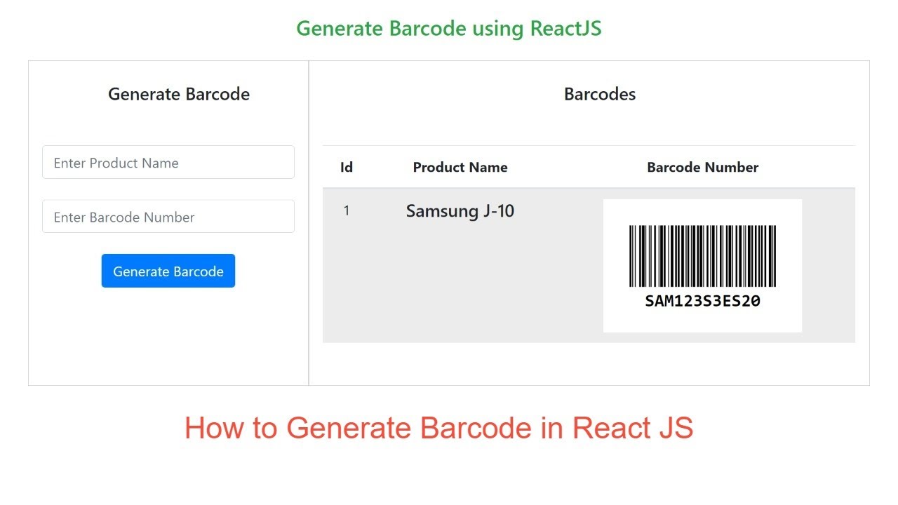 How To Generate Barcode Using React Js How To Make Barcode In Reactjs