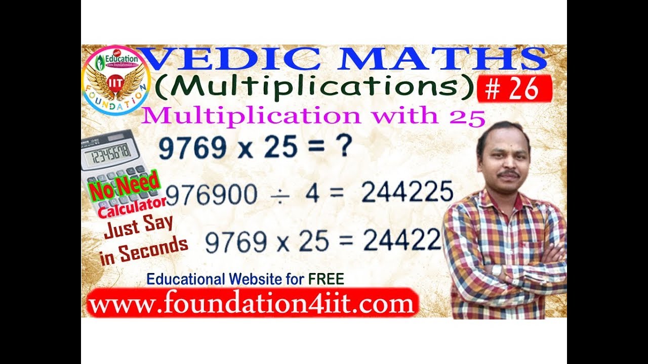 Multiplication With 25 Vedic Maths 26 Youtube