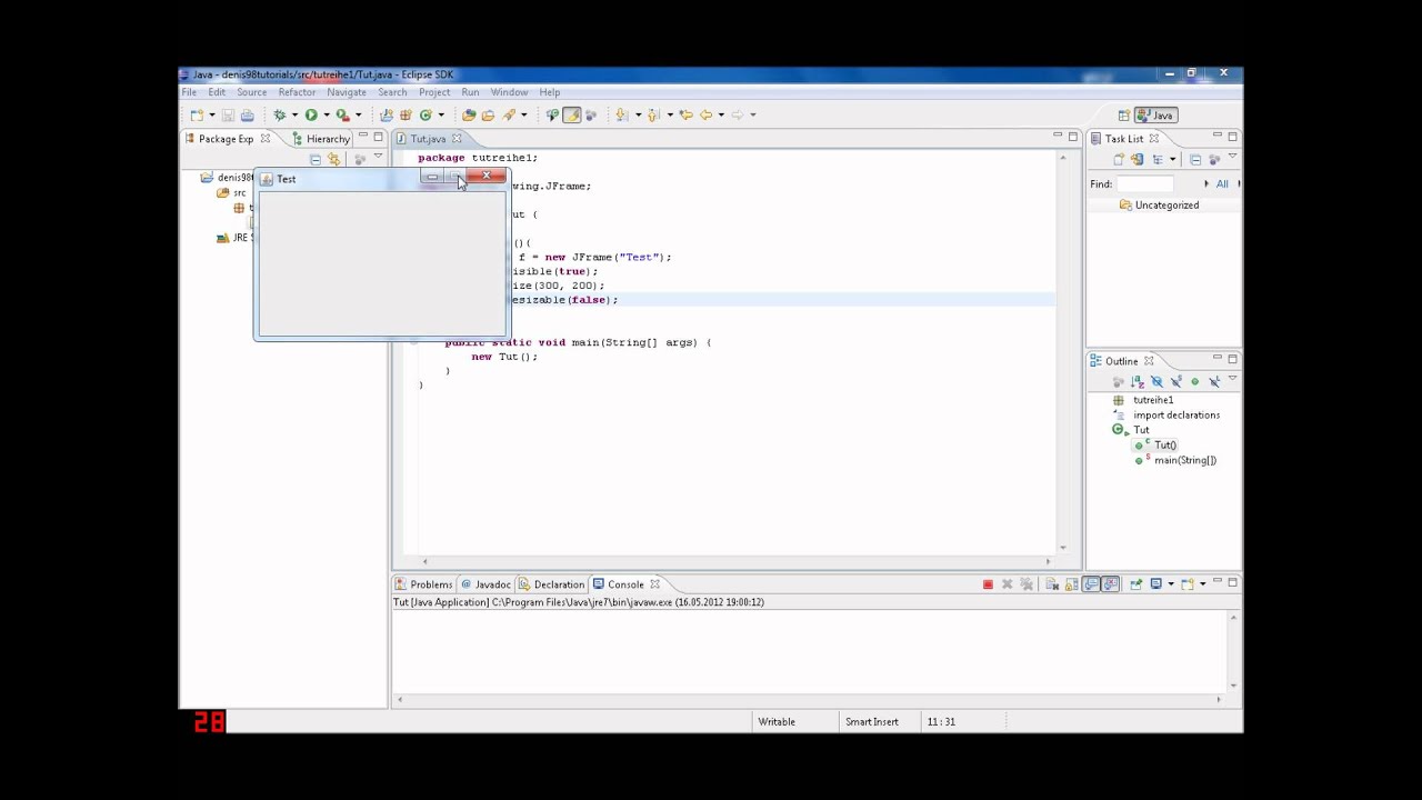 Java 001 Jframe Gui Deutsch Youtube