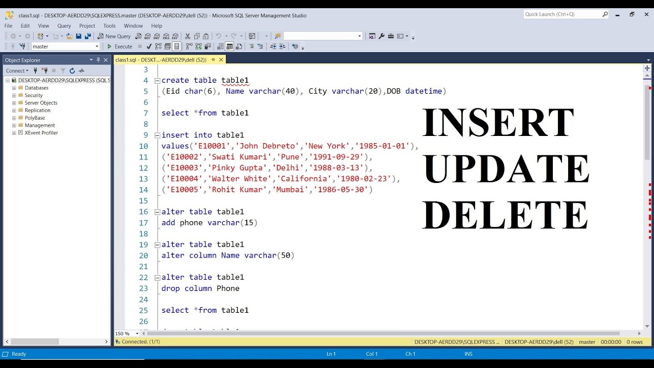 Sql For Data Science Class 1 Mastering Dml Insert Update Delete