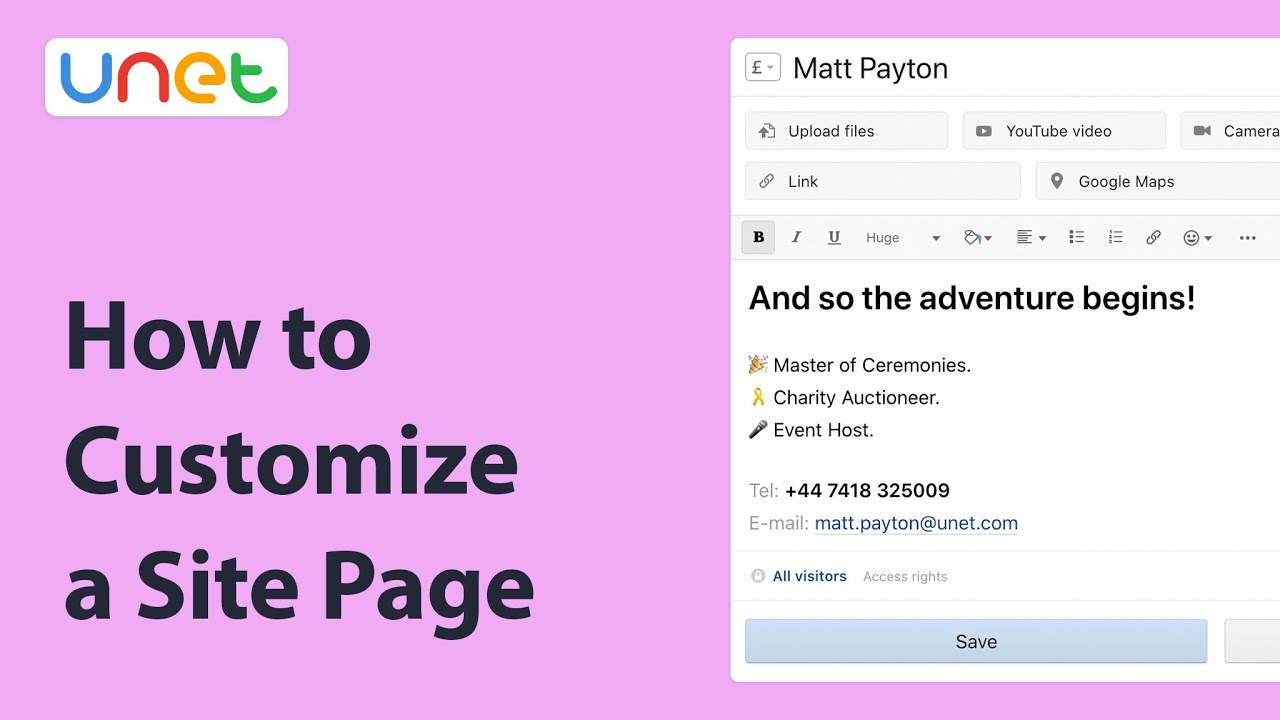 Page Content Customization Youtube