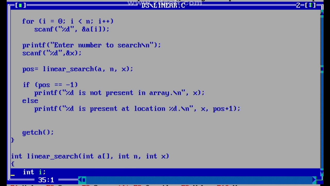 How To Implement Linear Search Using Function In C By Sejal Vaghela