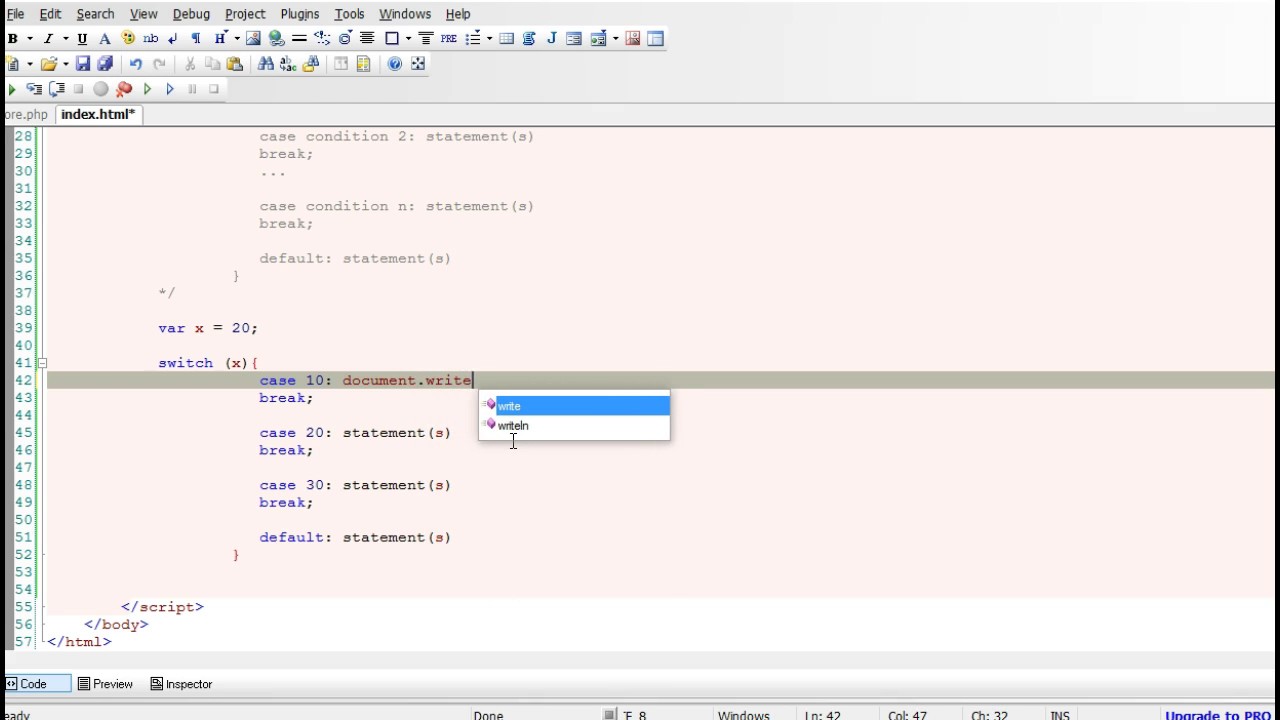 Javascript Tutorial 19 Switch Statements Youtube