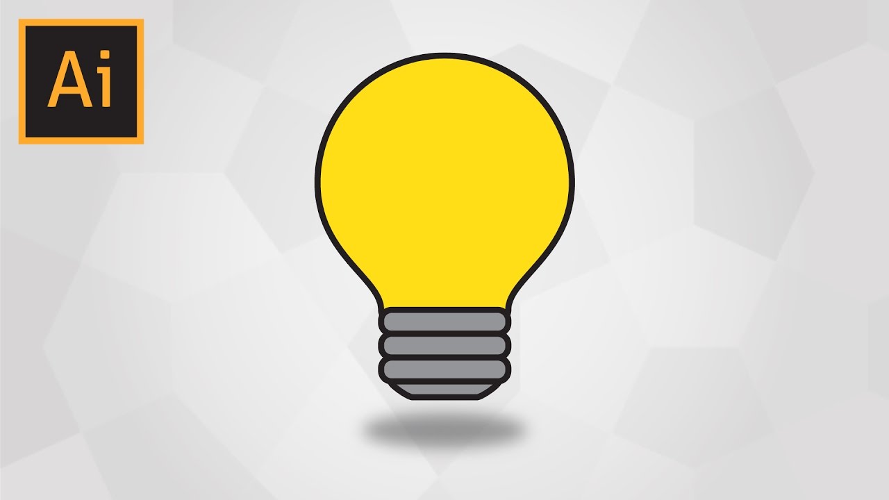 How To Draw An Easy Light Bulb In Adobe Illustrator Youtube