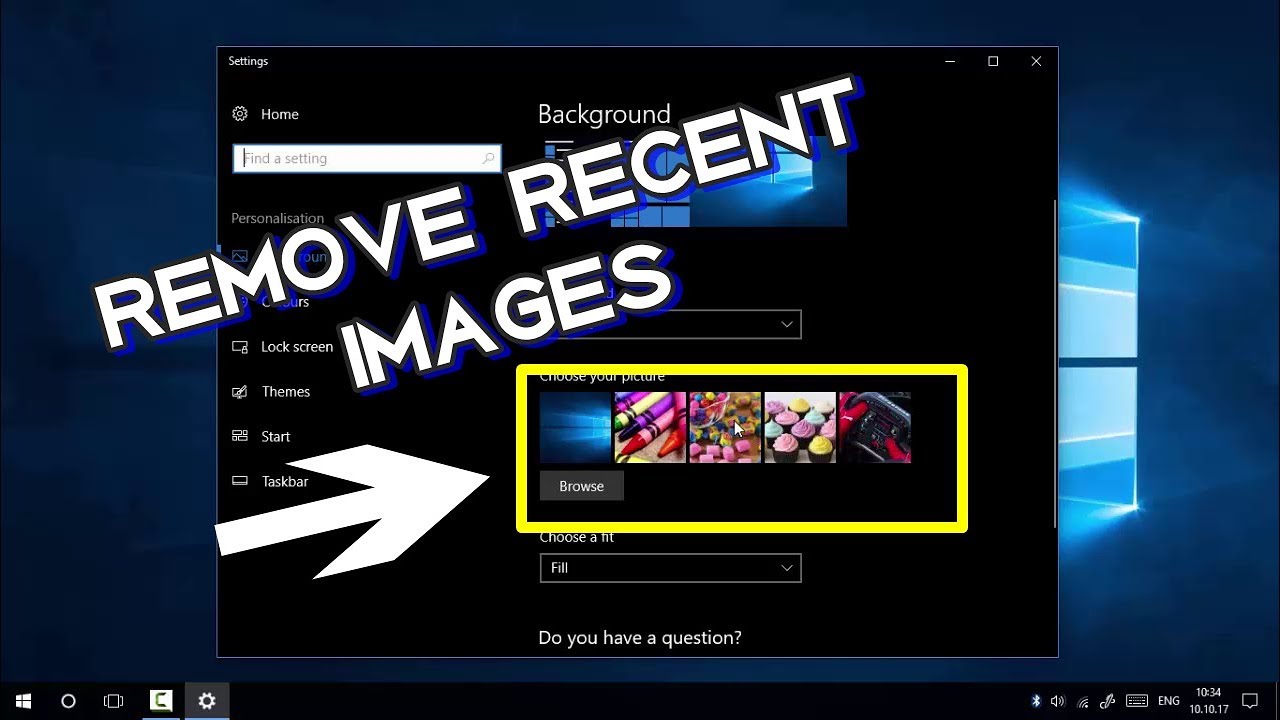 Remove Recently Used Images In Desktop Background History Windows 10