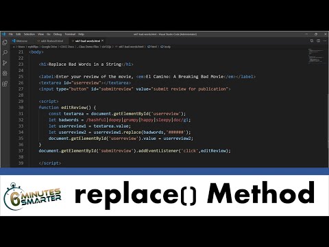 Javascript Replace String Method To Replace Bad Words And Profanity