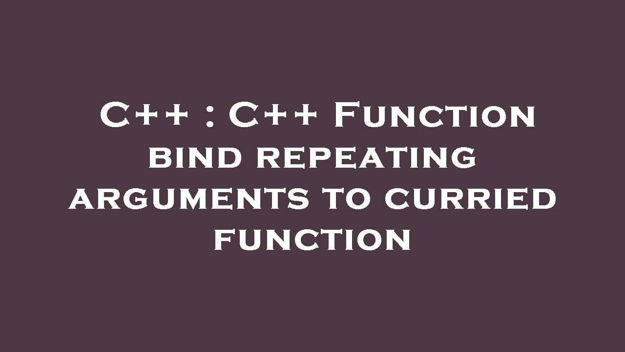 Bind C Function At Edith Carter Blog