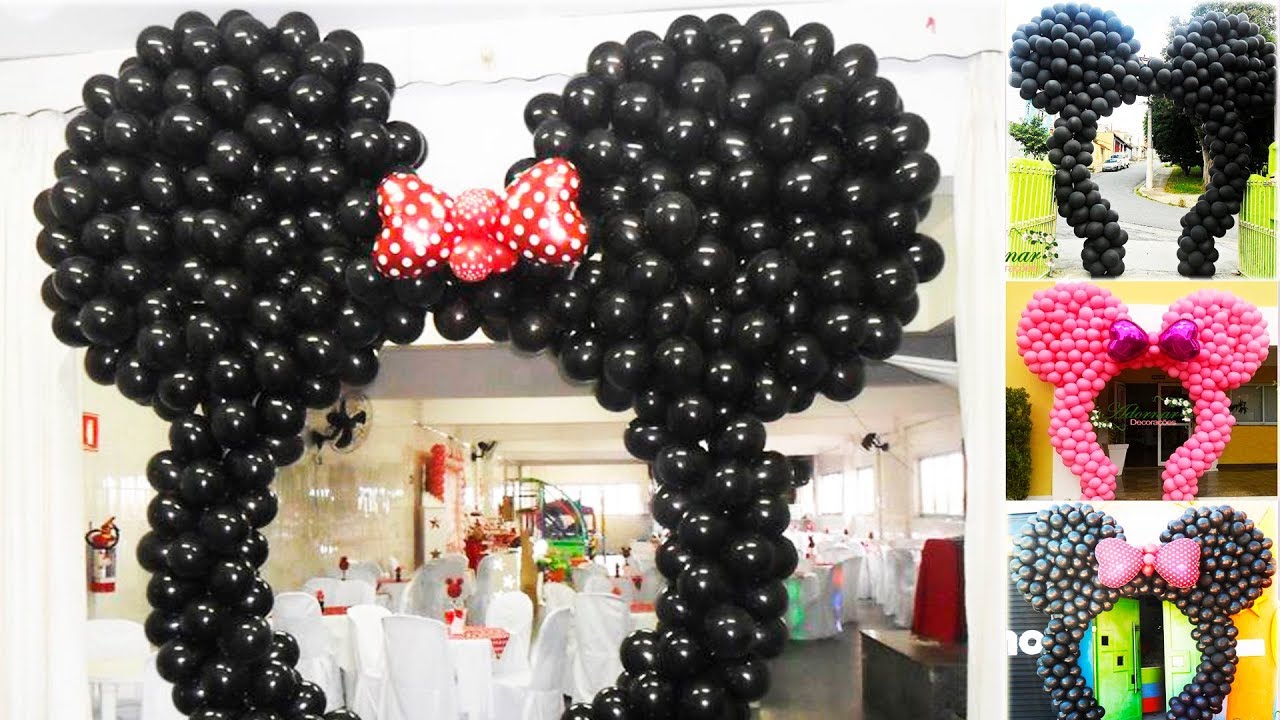 Como Fazer Arco De Balões Do Mickey Minnie Mouse Montar Arco De Bexigas