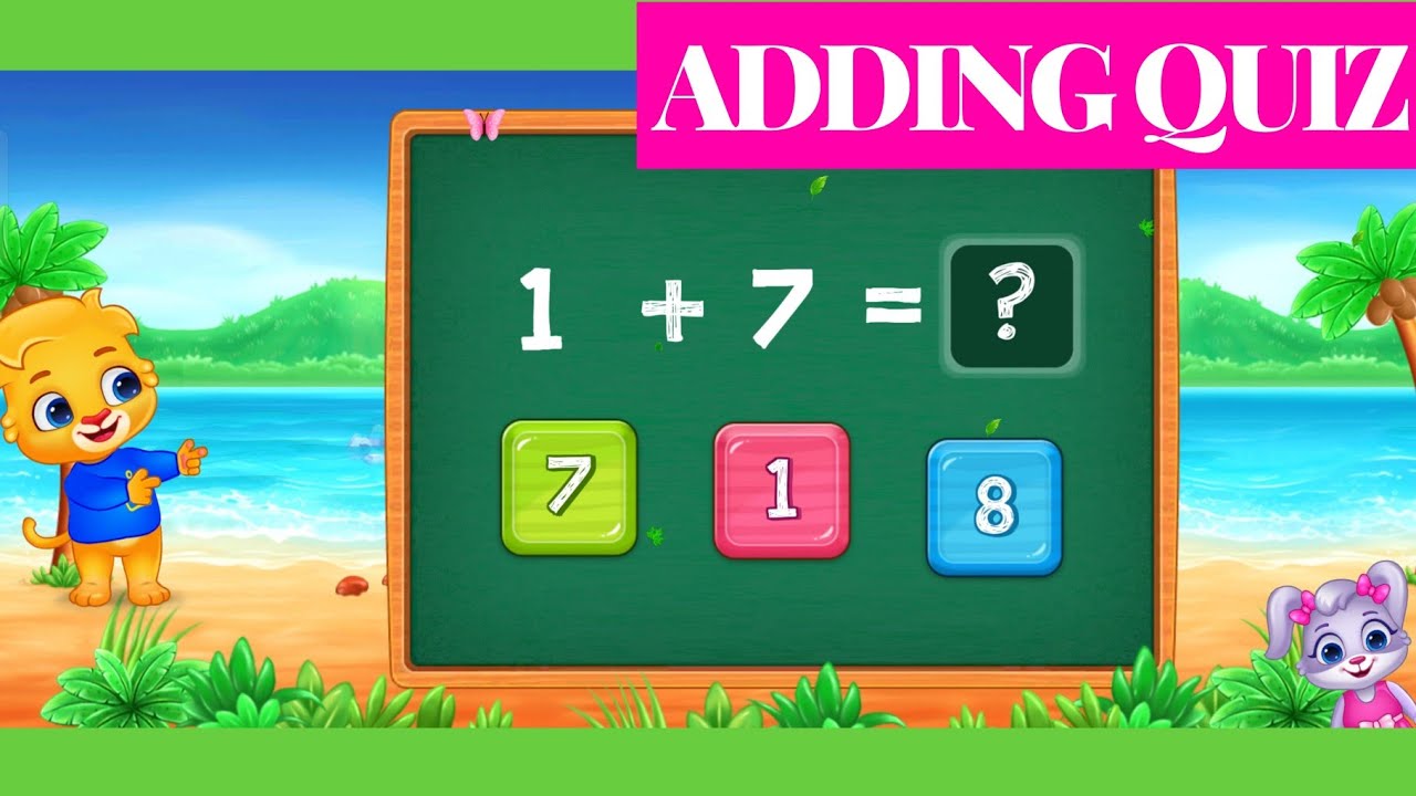 Adding Quiz Math Kids Game Youtube