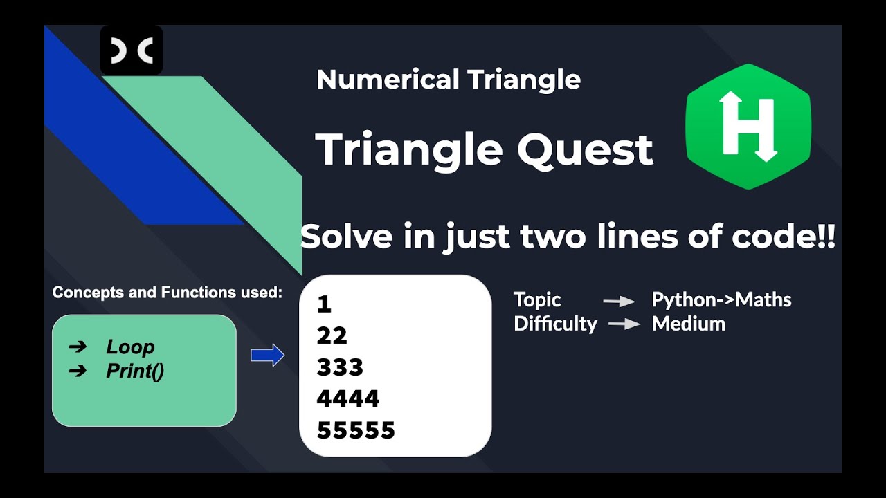 Traingle Quest Solution Hackerrank Python Interview Youtube