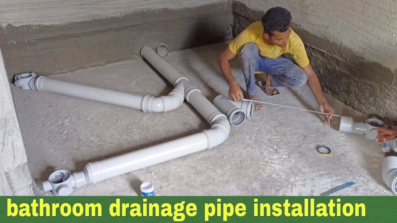 Bathroom Drainage Pipe Installation With Details Youtube