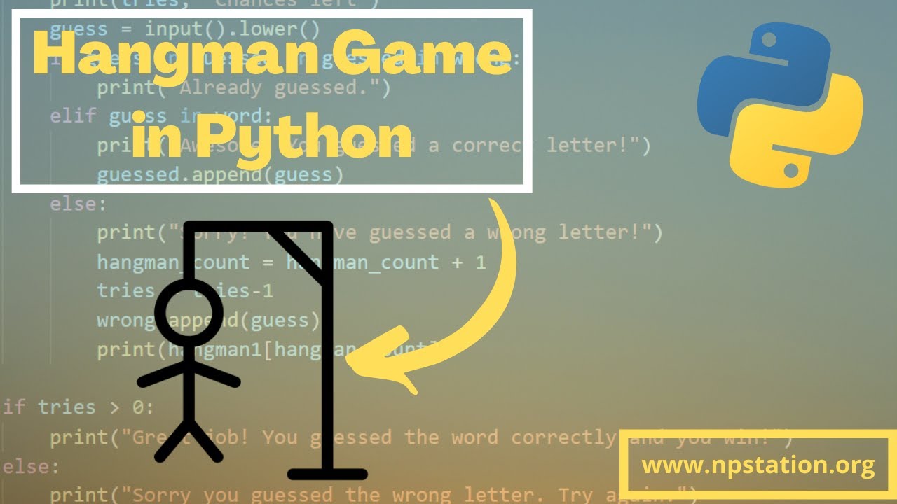 How To Create Hangman Game In Python Python Project Ideas Youtube